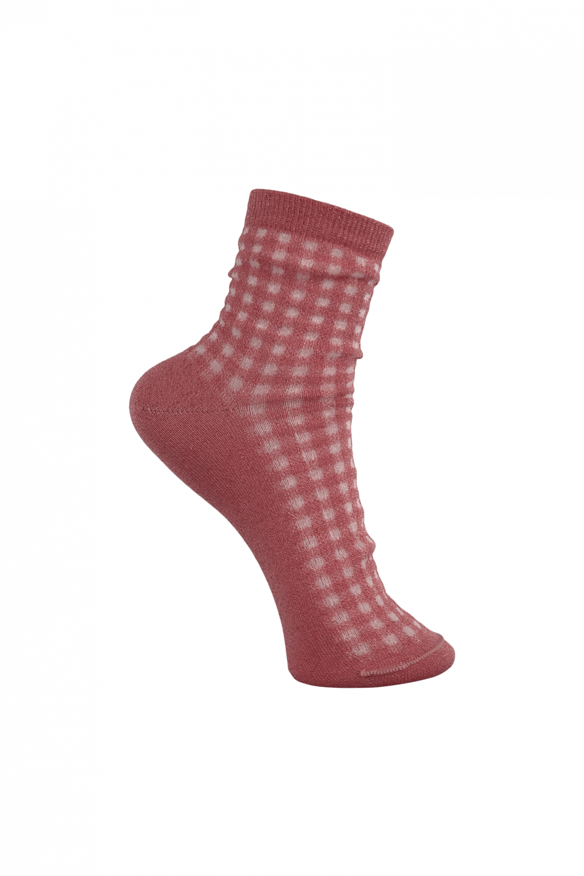 SANDY check strømpe rose fra Black Colour (4213RO) til 59 kr.